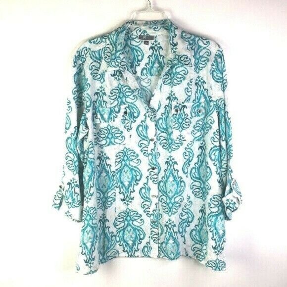 JM Collection | Tops | Jm Collection Top Sz 4 Button Down 10 Linen K ...